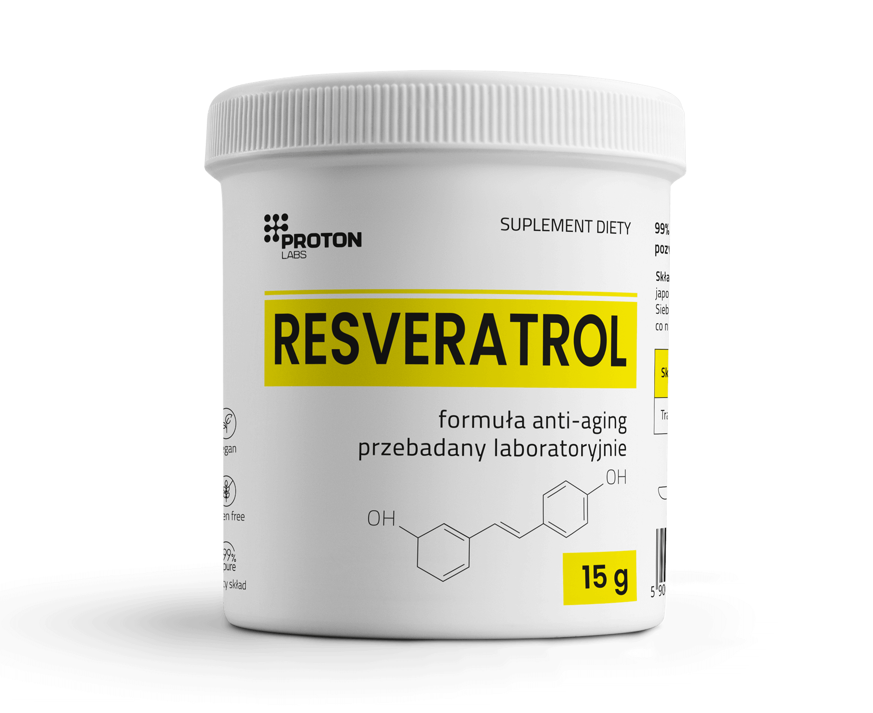 Resweratrol, trans-resweratrol 98% czysty proszek – Proton Labs