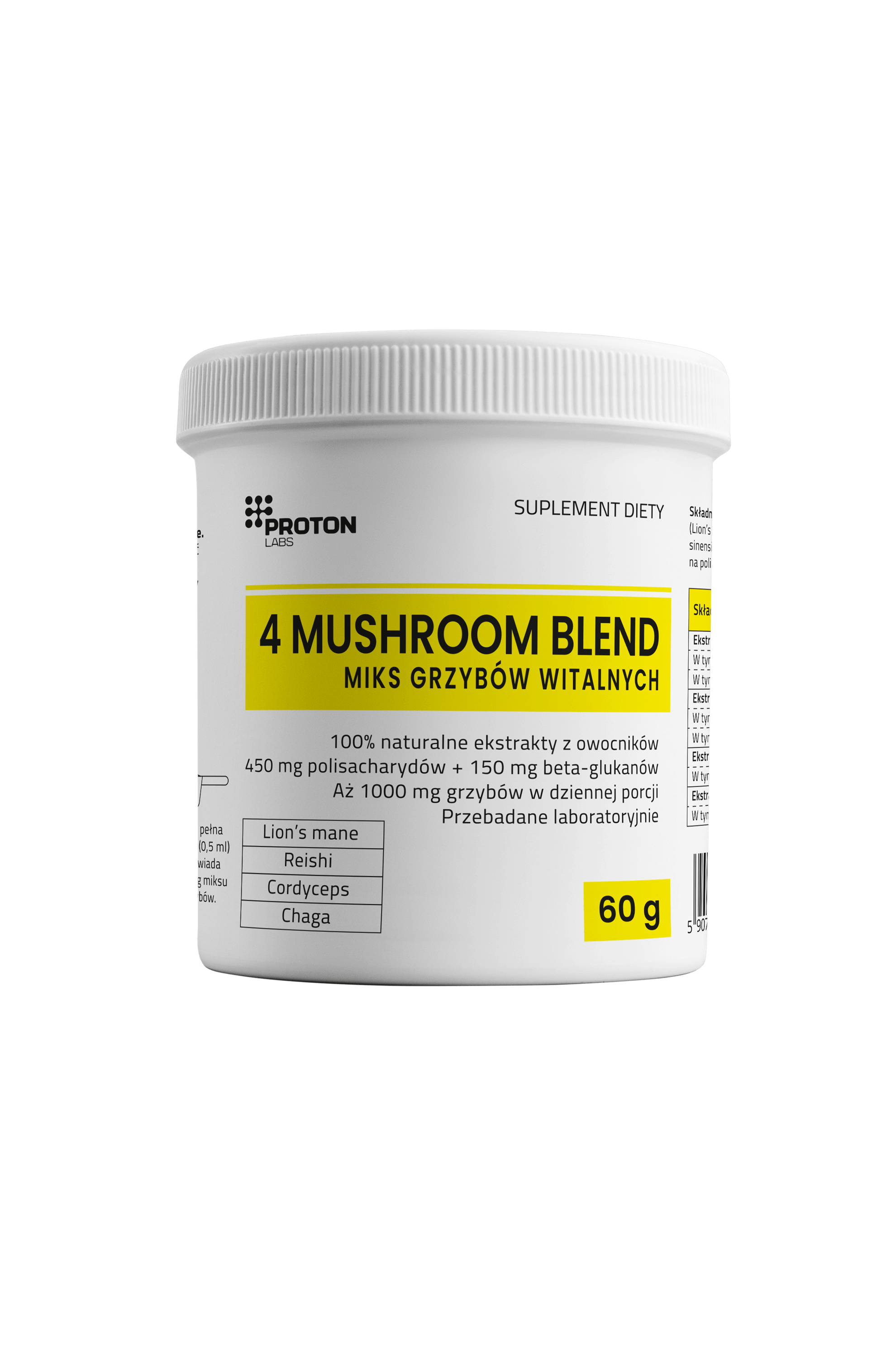 4 Mushroom Blend – grzyby witalne w proszku 60 g | Proton Labs