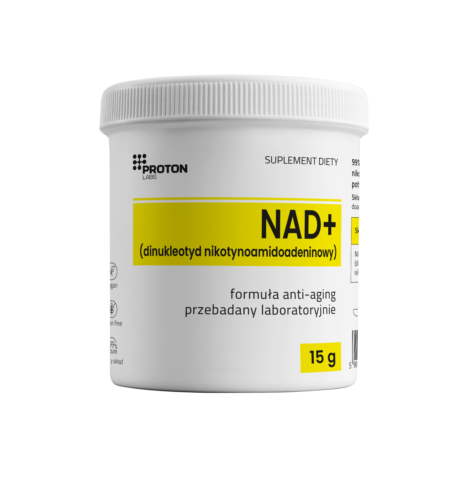 NAD+ 99% proszek, Dinukleotyd PODJĘZYKOWY, metabolit NMN – Proton Labs