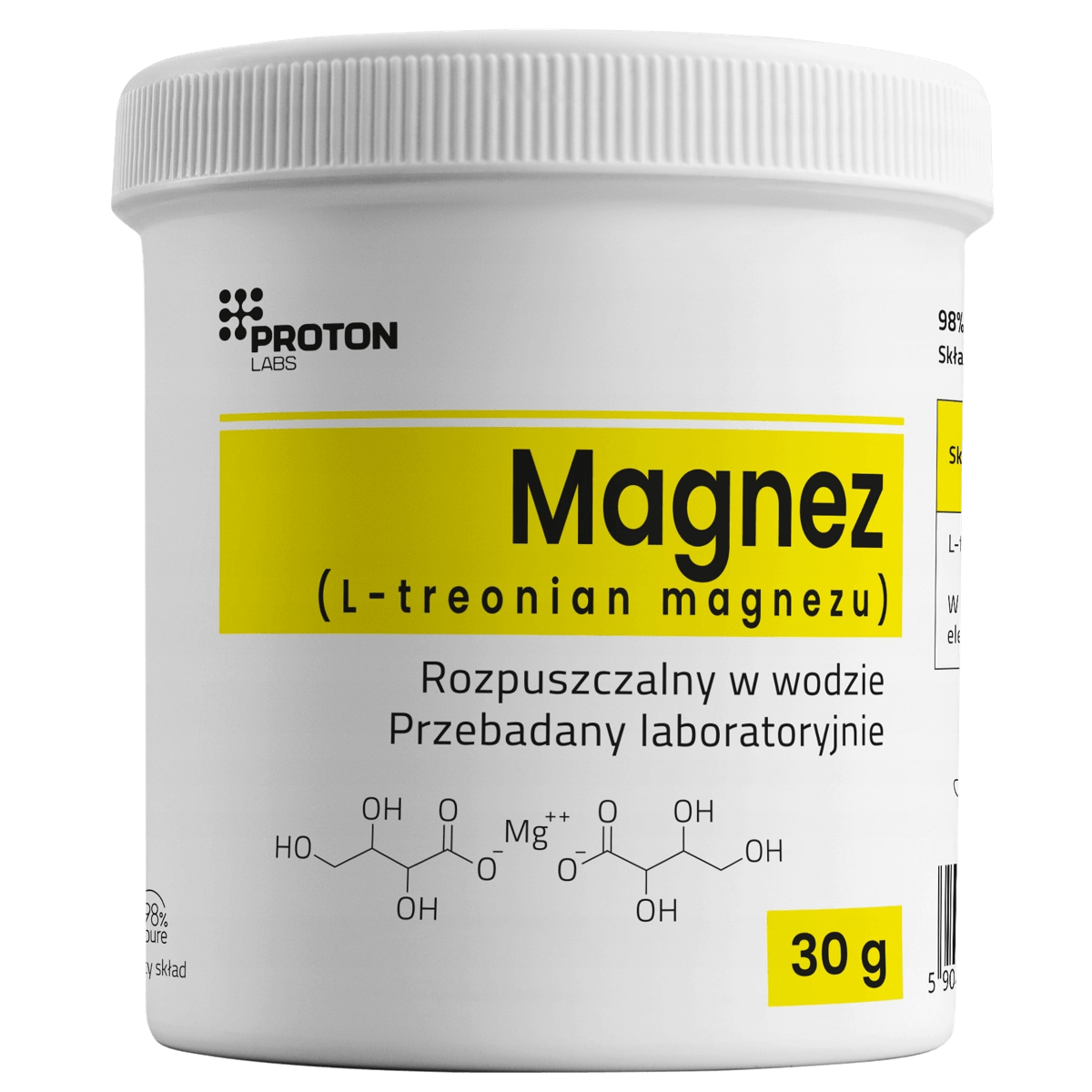 Magnez (L-treonian magnezu) PURE, 98% czysty proszek – Proton Labs