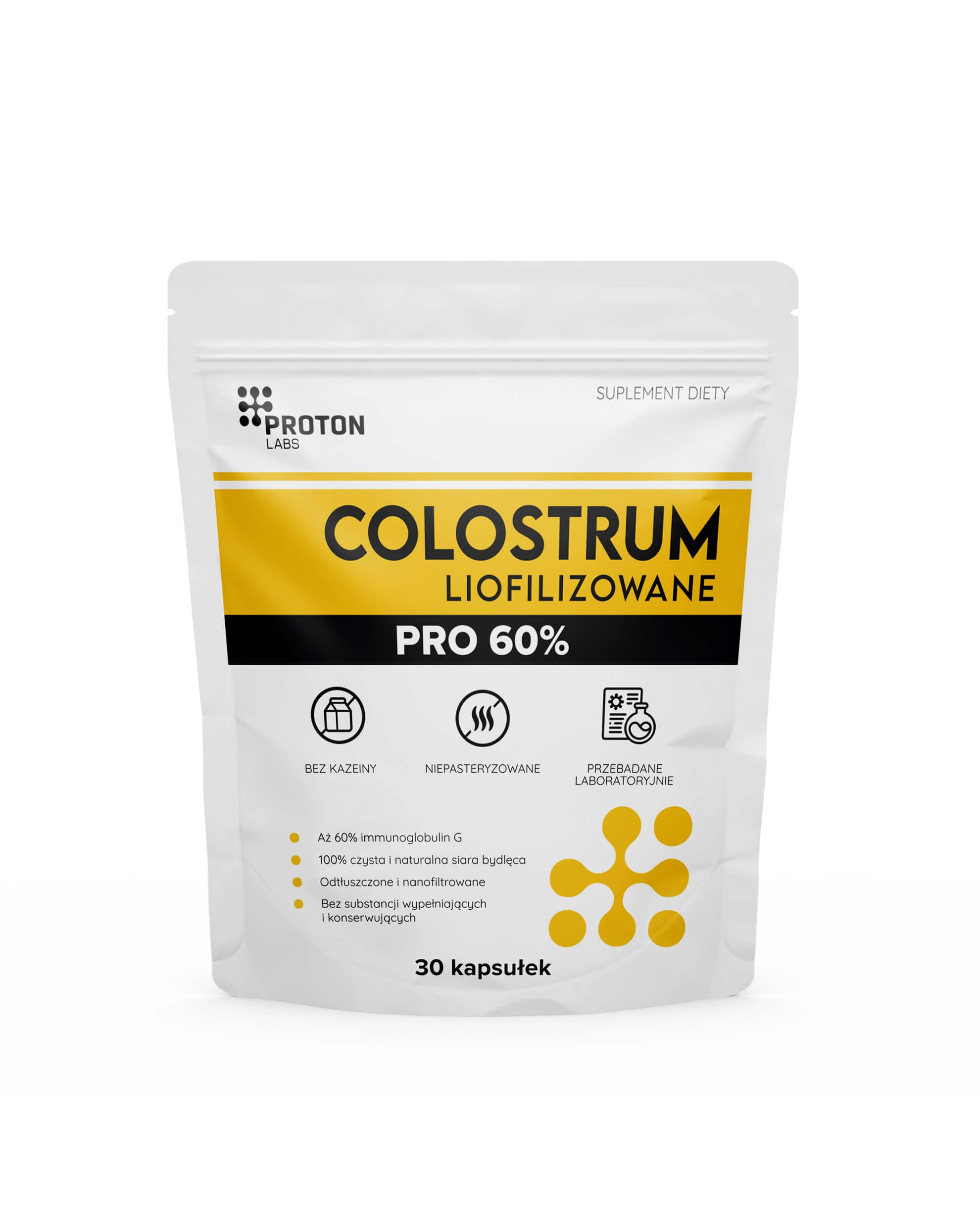 Colostrum PRO 60% IgG 1100mg liofilizowane PREMIUM – Proton Labs