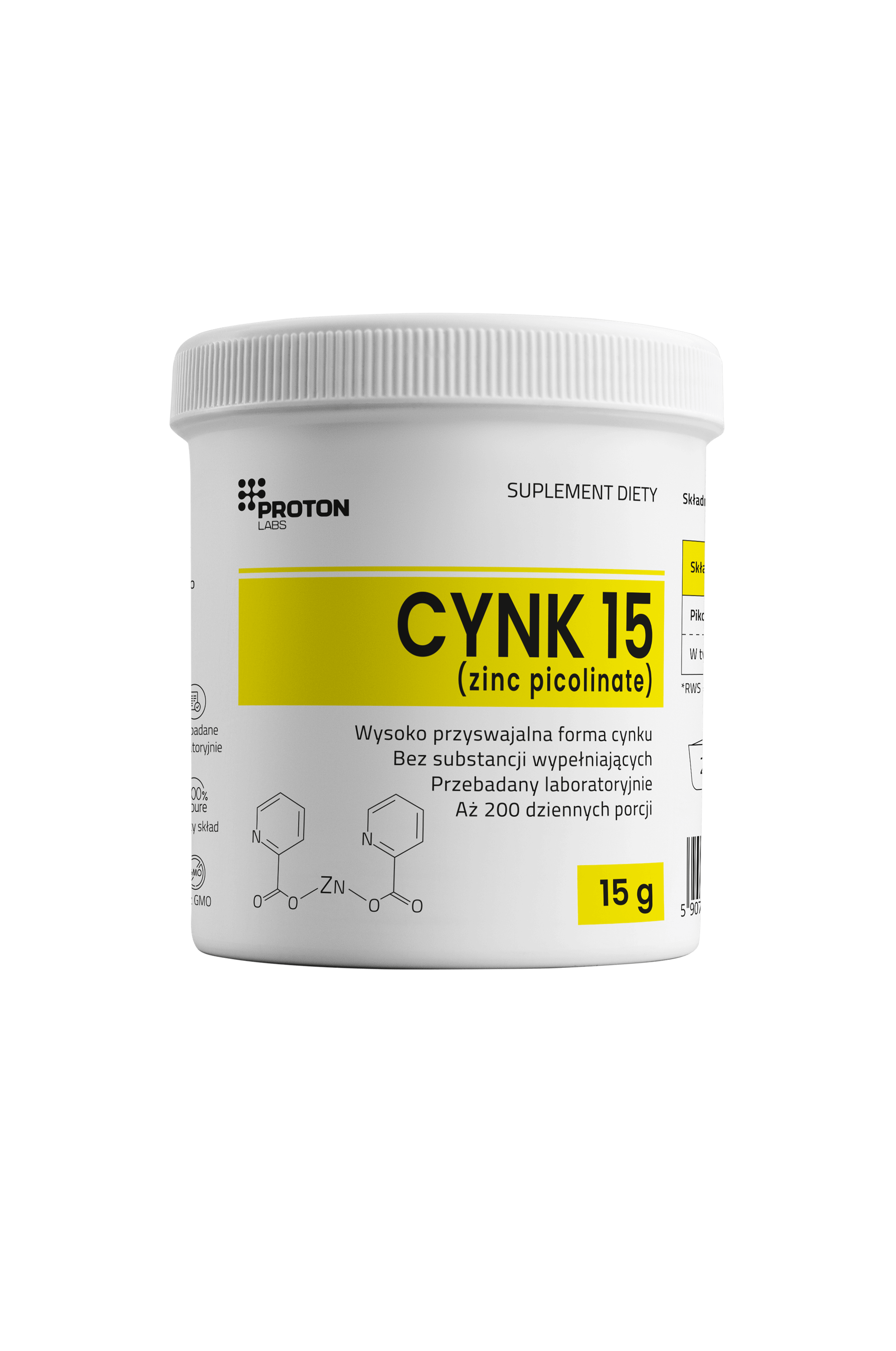 CYNK 15, czysty pikolinian cynku 15 g (200 porcji) – Proton Labs