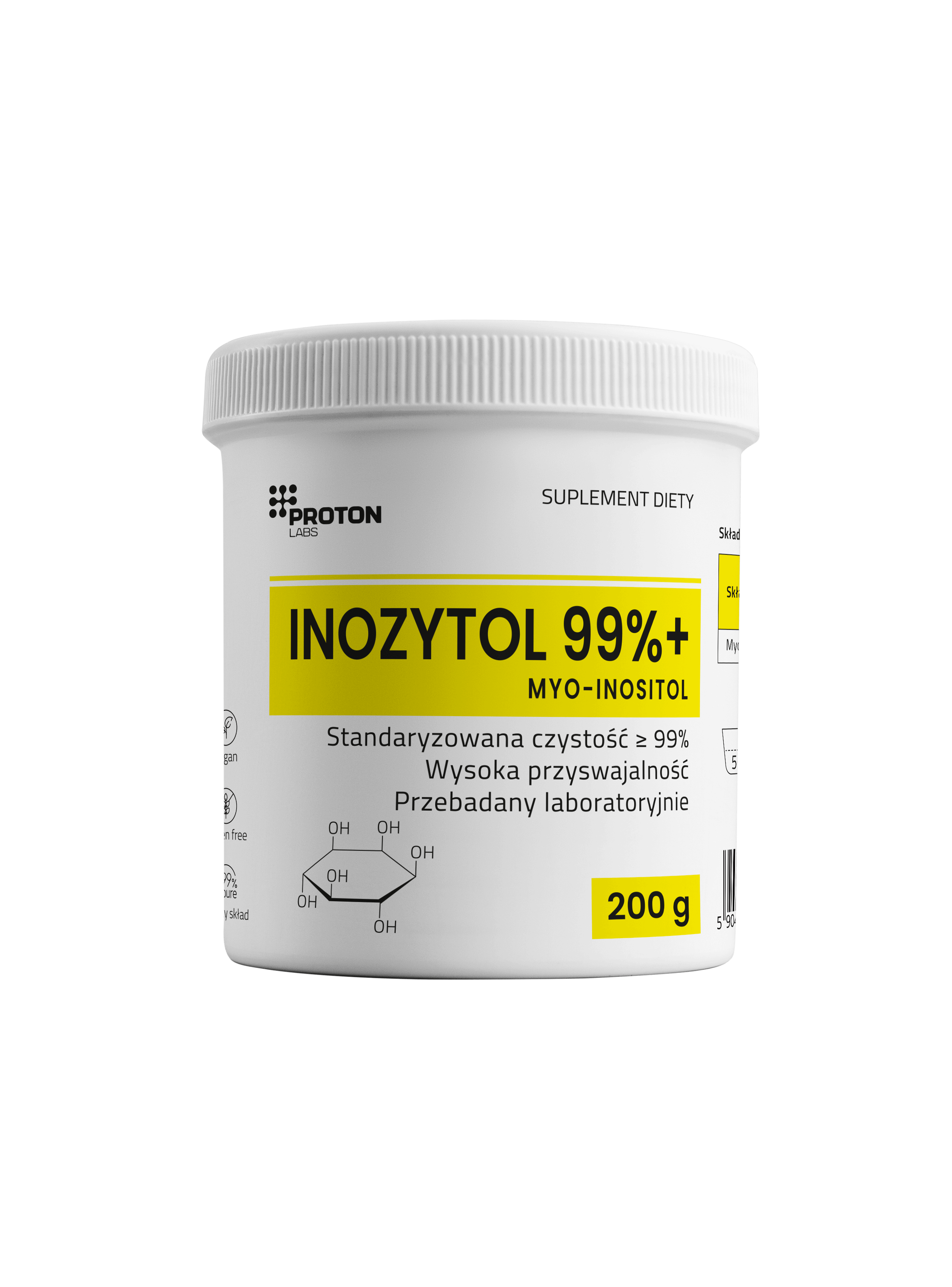 MIO-INOZYTOL czysty 99%+ PURE Myo-Inositol 200 g Witamina B8 – Proton Labs