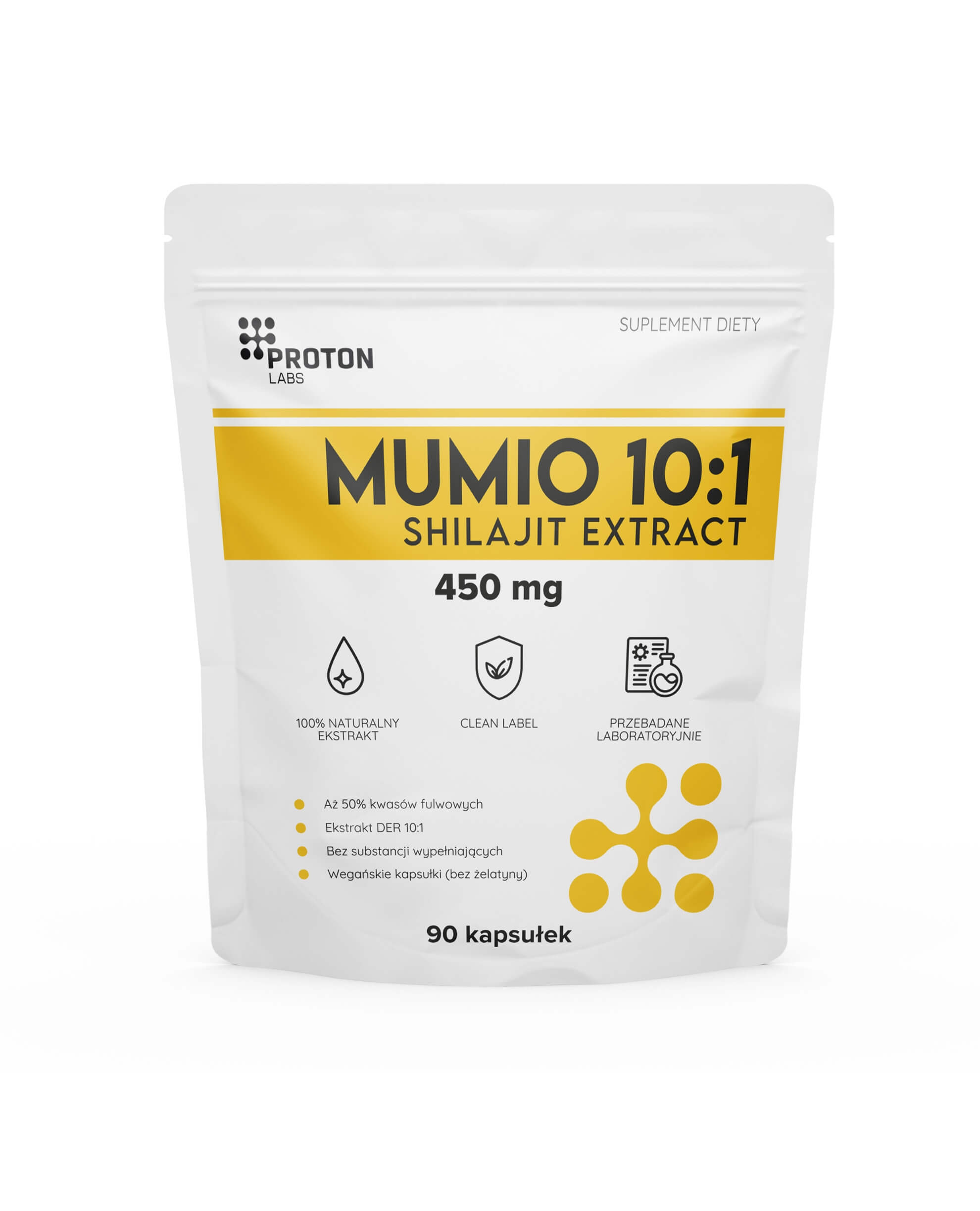 MUMIO 450 mg Shilajit Ekstrakt DER 10:1 (50% kwasów fulwowych) 90 kaps ...